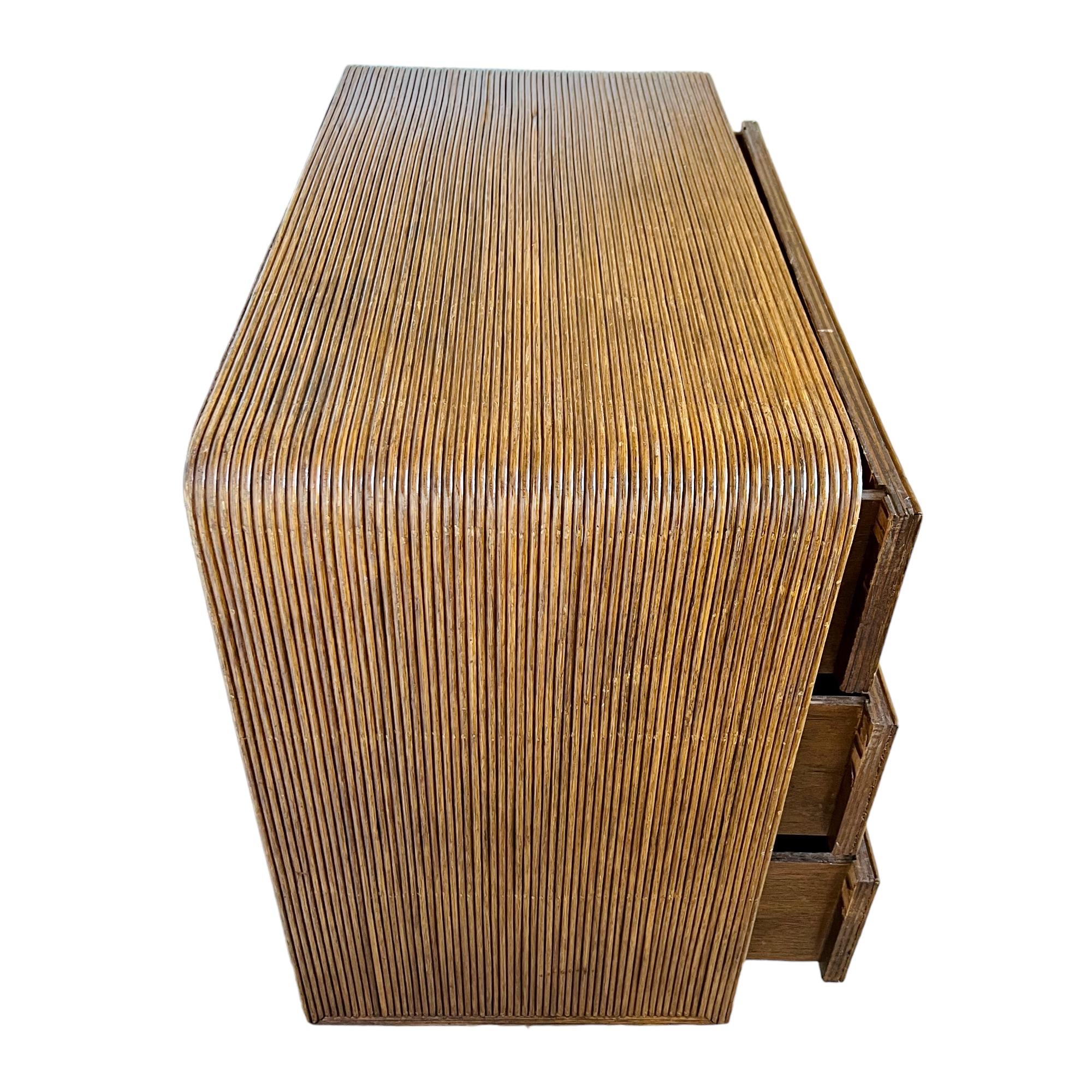 Vintage Palm Beach Regency Pencil Reed Chest of Drawers For Sale at 1stDibs