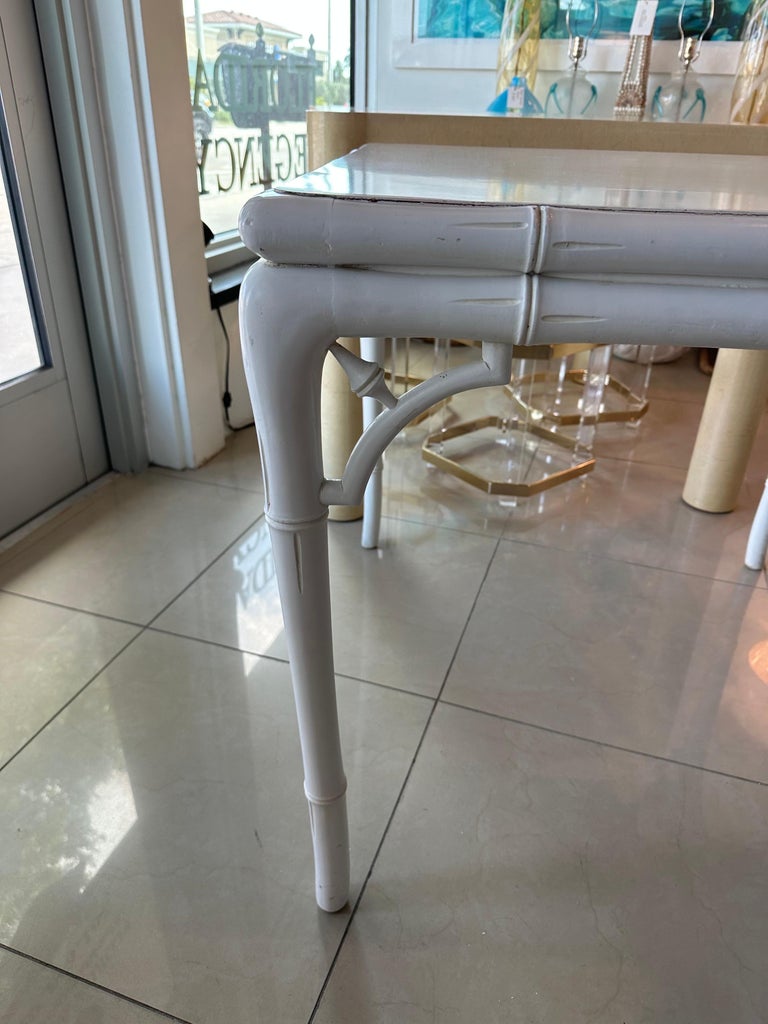 Vintage Palm Beach Square Faux Bamboo Fret Work Fretwork Game Dining ...