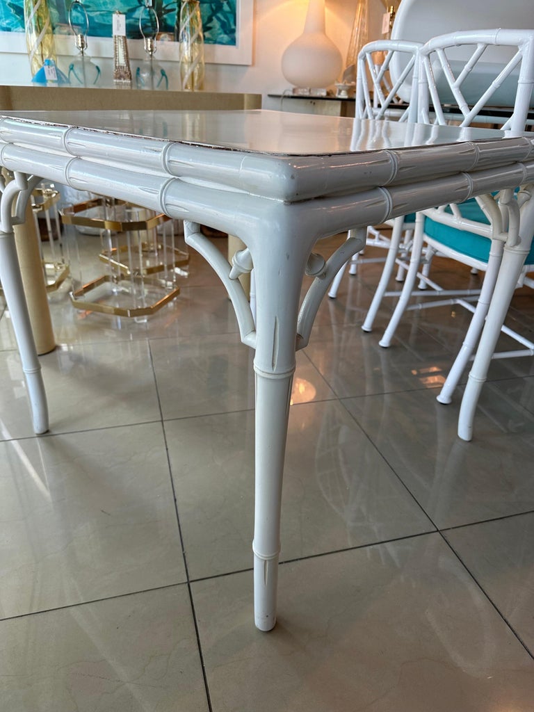 Vintage Palm Beach Square Faux Bamboo Fret Work Fretwork Game Dining ...