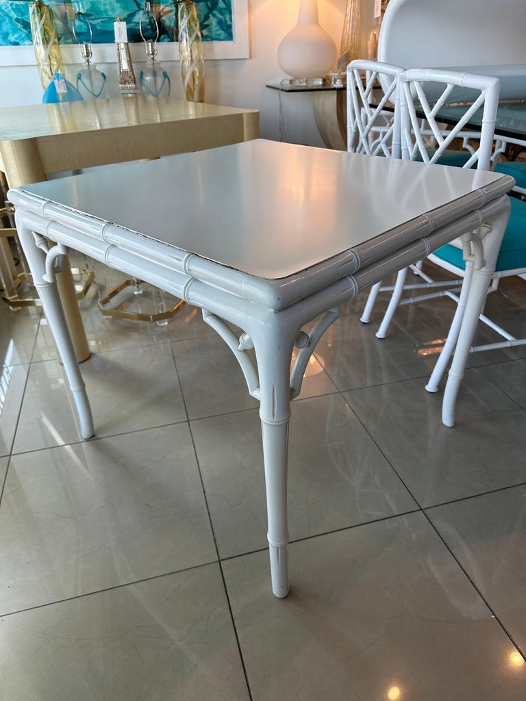 Vintage Palm Beach Square Faux Bamboo Fret Work Fretwork Game Dining ...