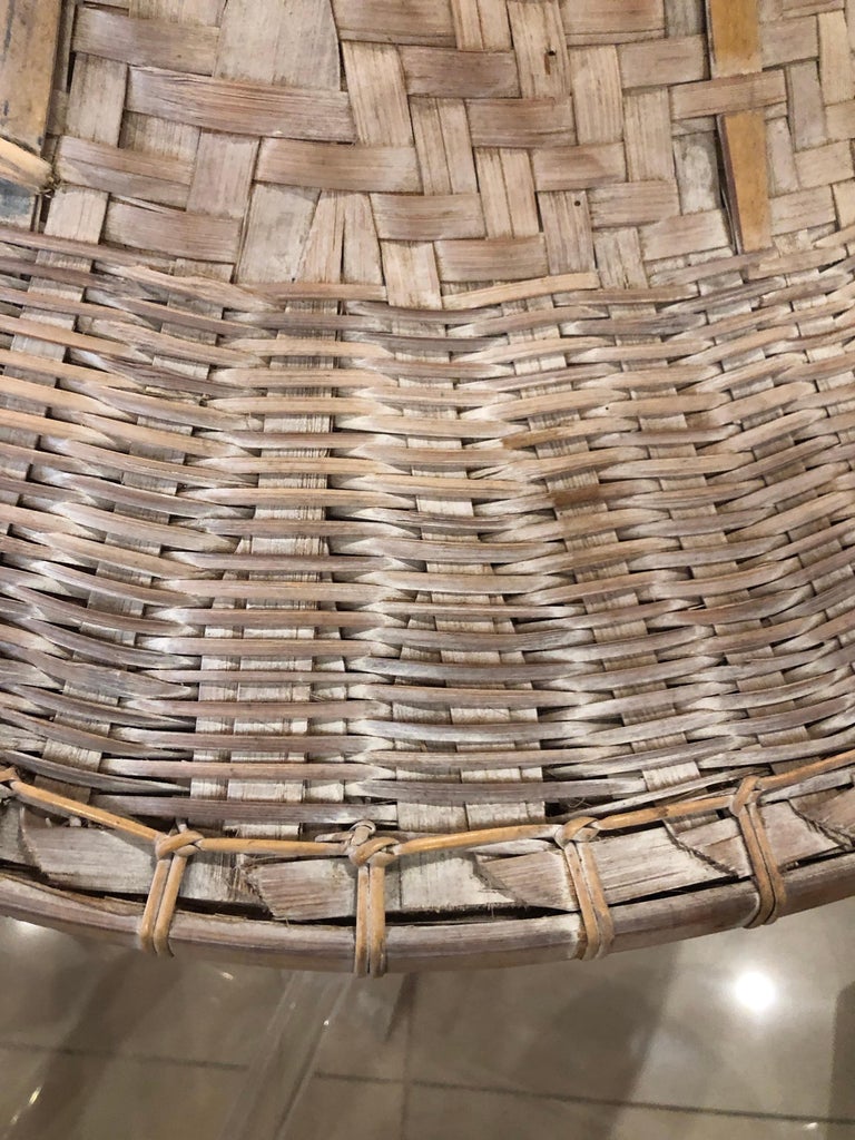 Vintage Palm Beach Tropical Rattan Wicker Pagoda Large Chandelier at ...