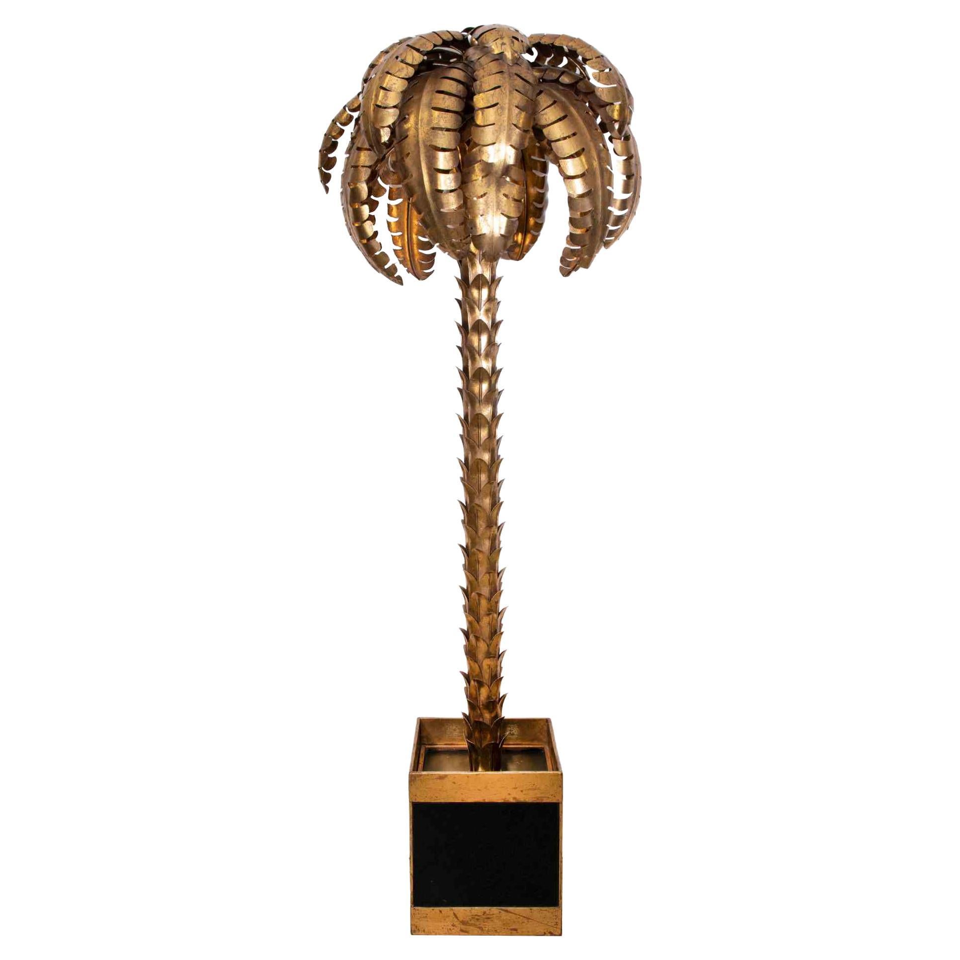 Brass Palm Tree Floor Lamp, 1970s For Sale at 1stDibs