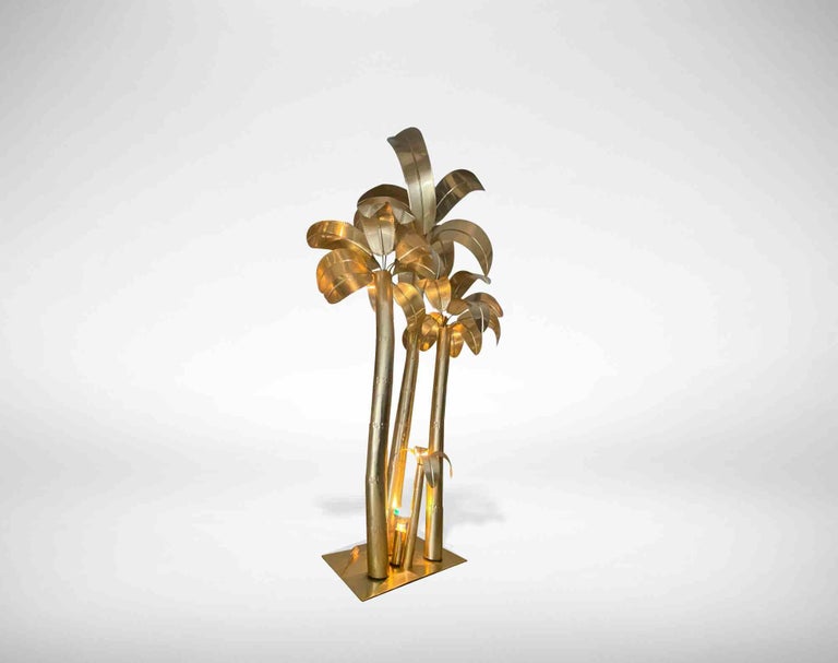 Vintage Palm Tree Floor Lamp Regency Style, 1970s For Sale at 1stDibs