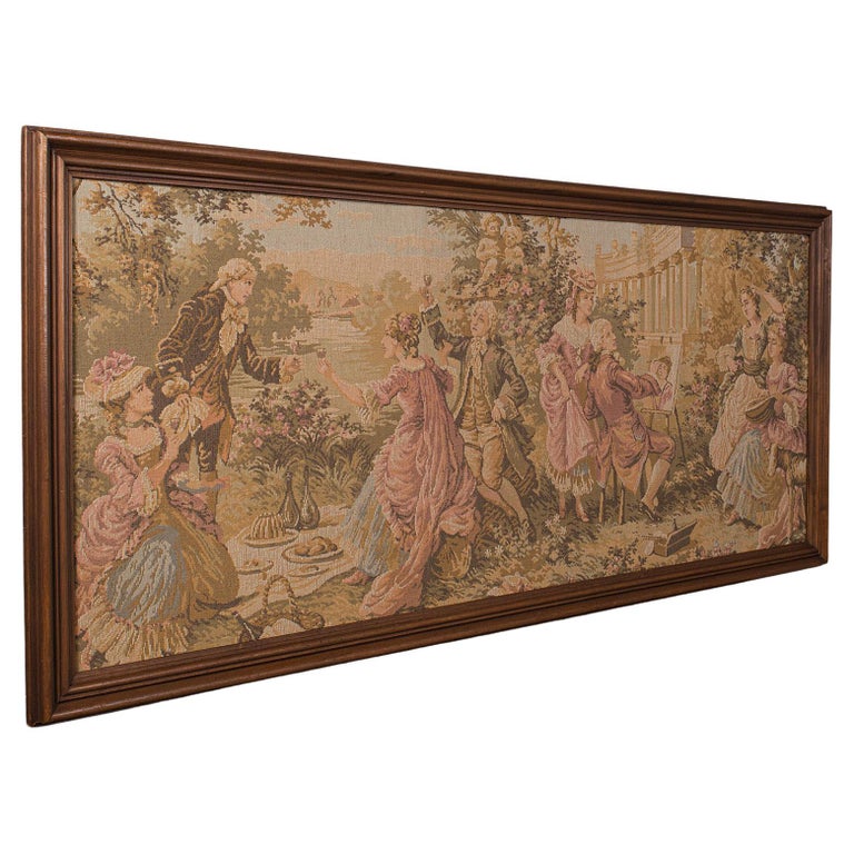 Vintage Panoramic Tapestry, Continental, Needlepoint, Display Panel ...