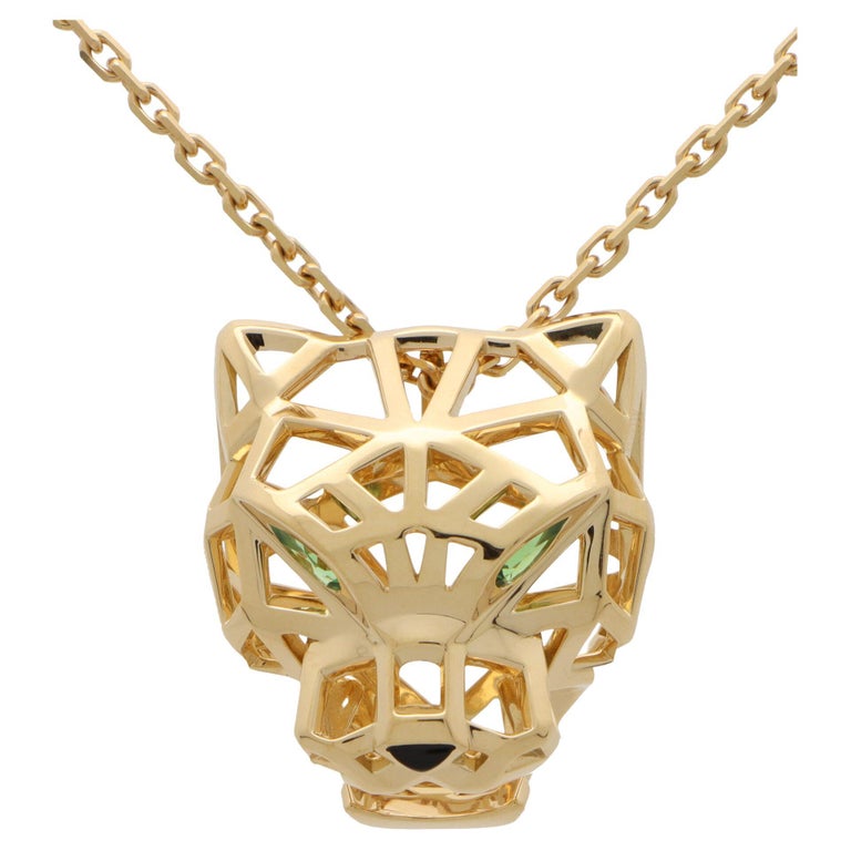 Vieux Collier Pendentif Panthère De Cartier avec Grenats Tsavorites et ...