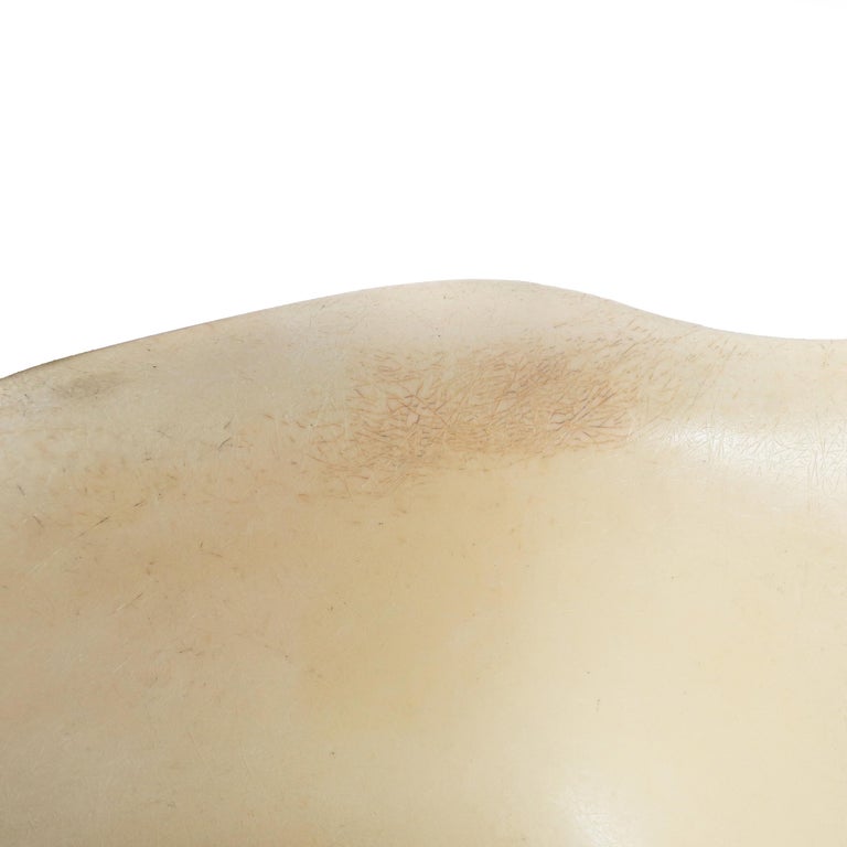 Vintage Parchment Eames Fiberglass Armchair for Herman Miller at 1stDibs