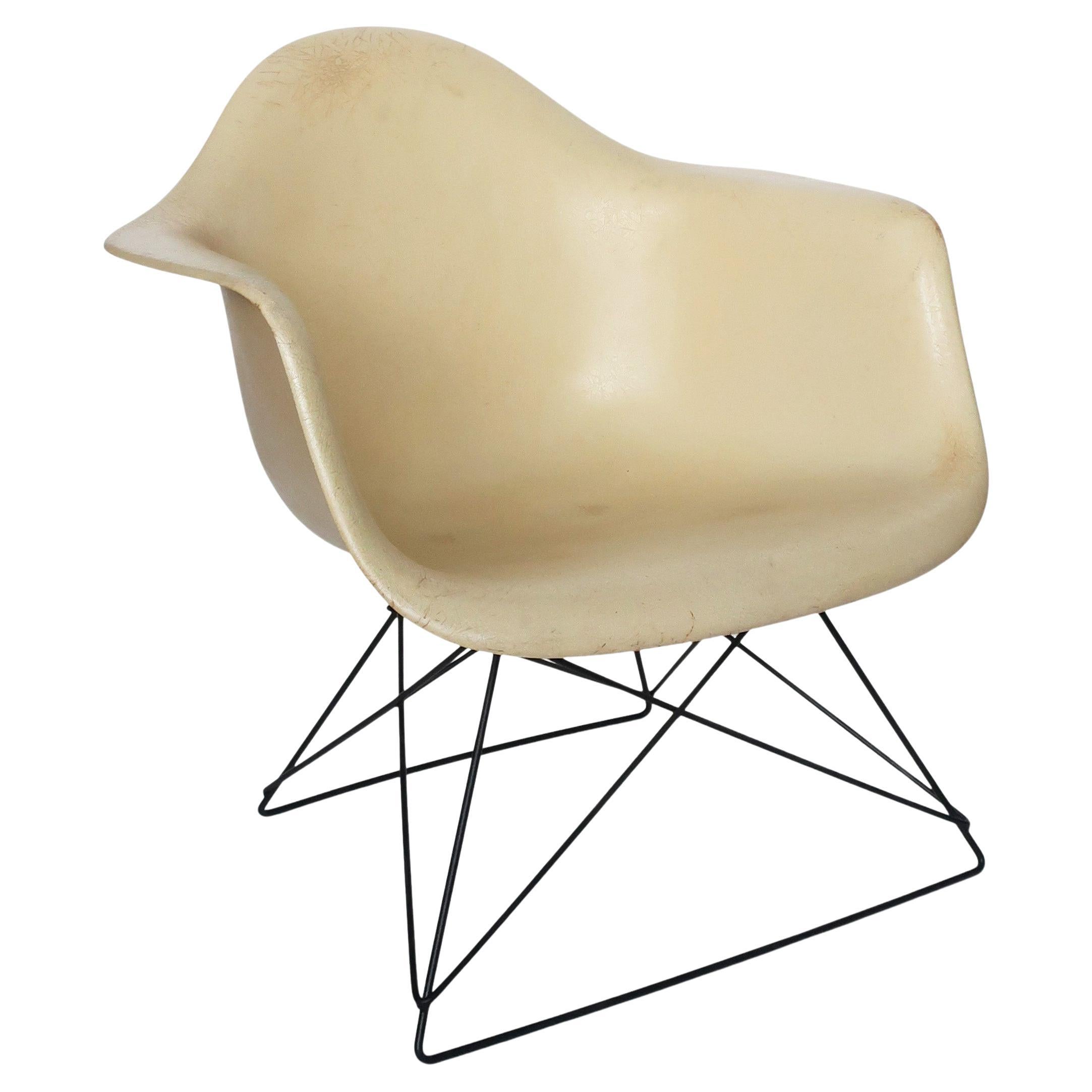 Vintage Parchment Eames Fiberglass Armchair for Herman Miller at 1stDibs