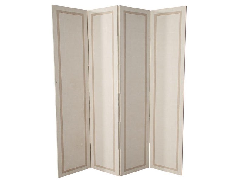 Vintage Parchment Finish Screen Room Divider For Sale at 1stDibs