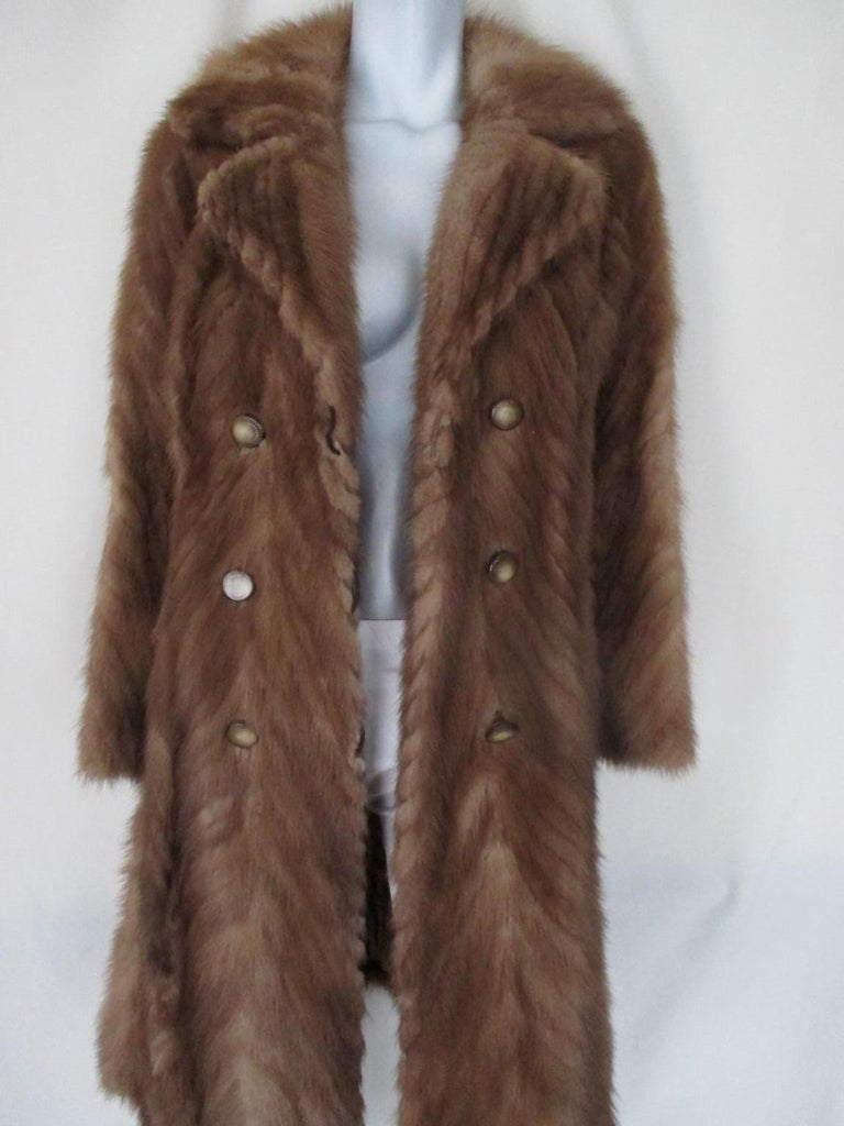 Vintage Paris Chevron Mink fur coat at 1stDibs