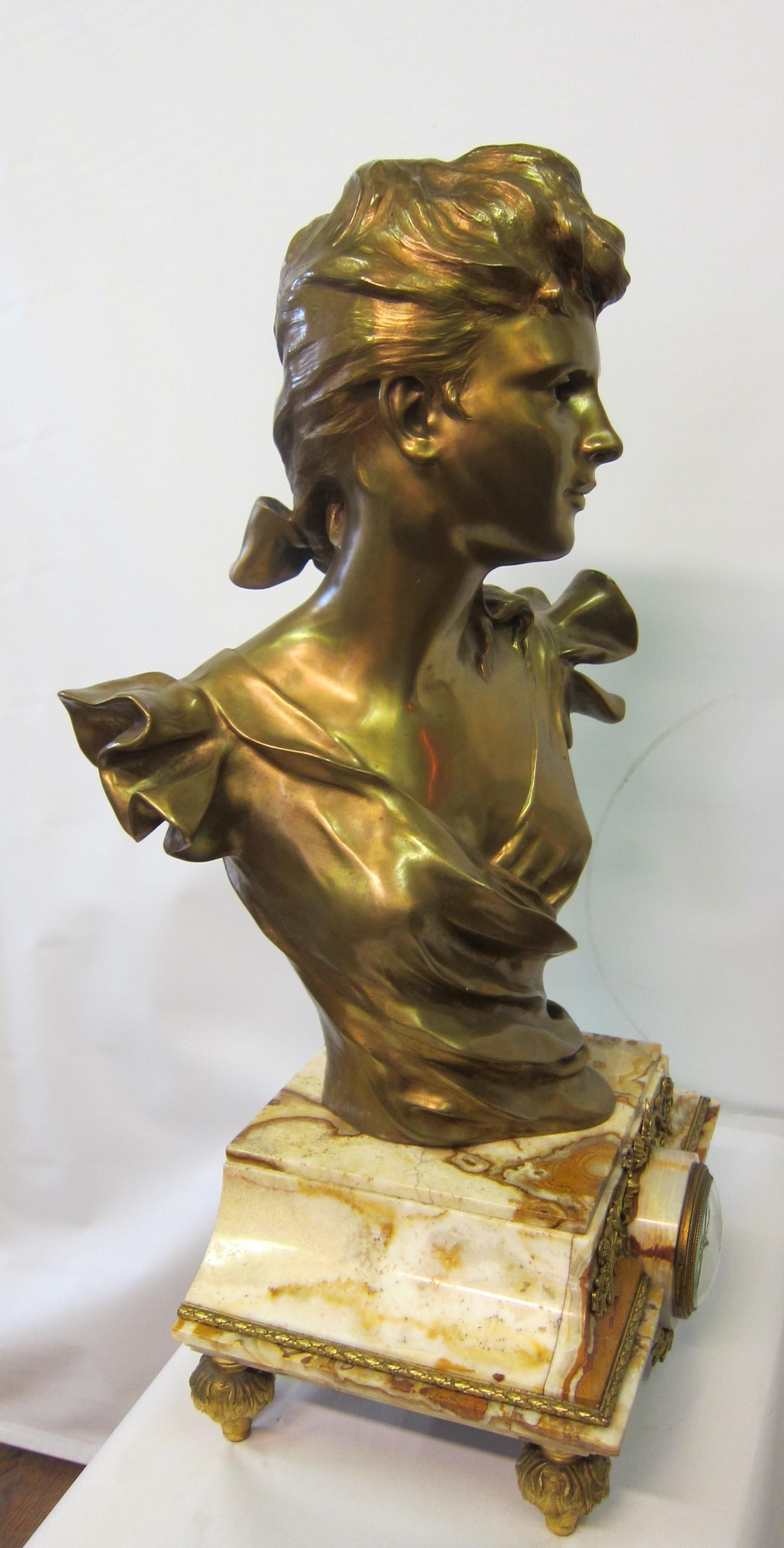 Vintage Parisin Bronze Bust signed George Courday For Sale at 1stDibs