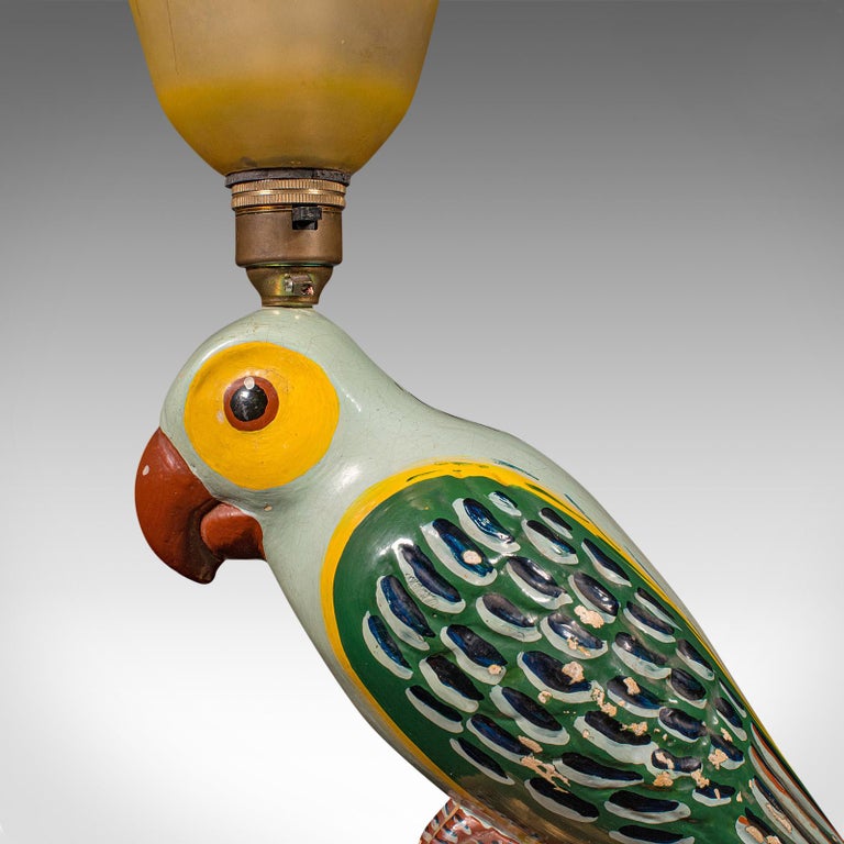 Vintage Parrot Lamp, French, Plaster, Table, Desk Light, Art Deco ...