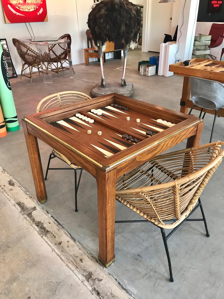 Vintage Parson's Style Backgammon and Chess Game Table at 1stDibs