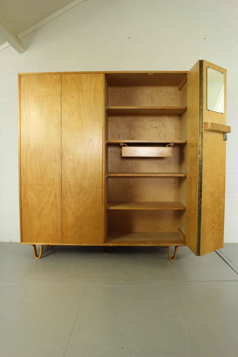 Vintage Pastoe Birch Wardrobe Cees Braakman KB04, 1950s at 1stDibs