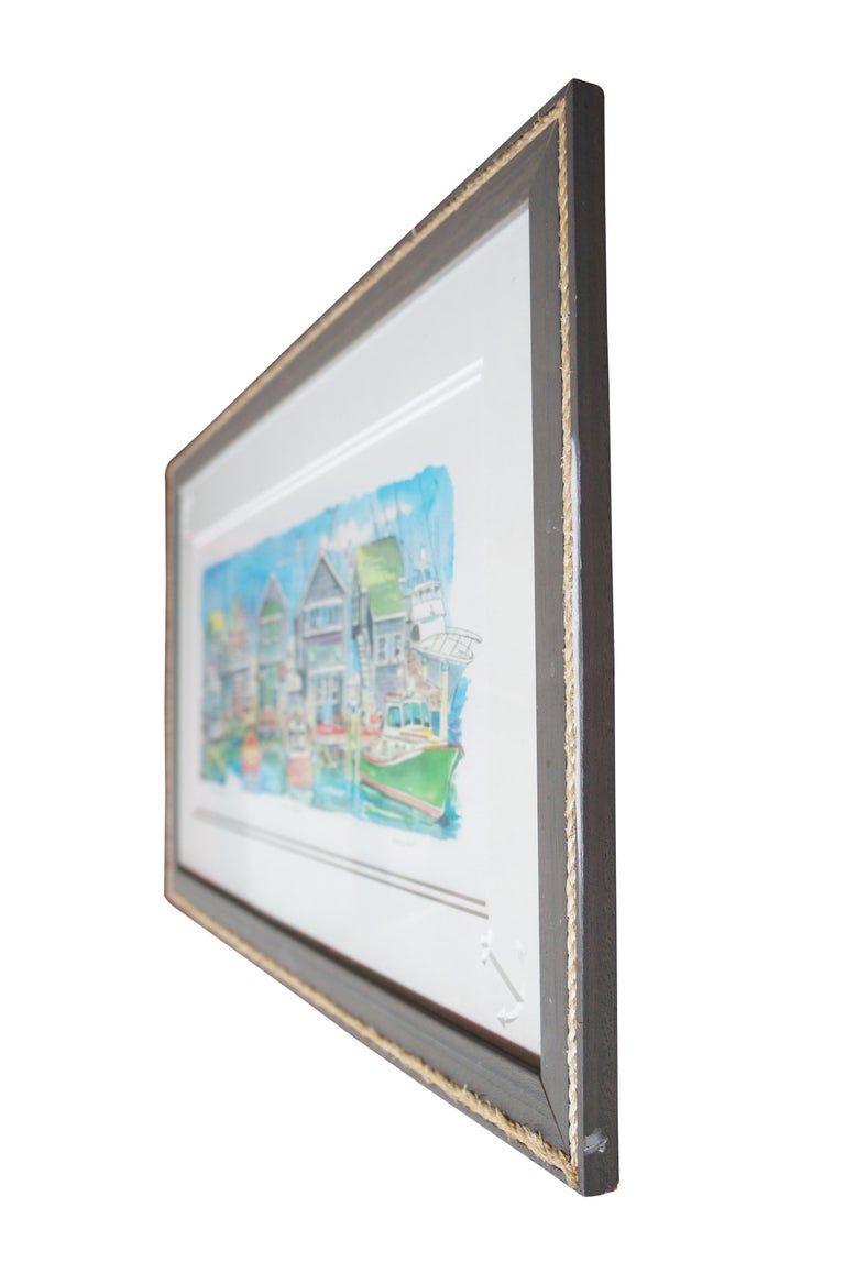 Vintage Pat Anderson Cottage Wharf Nautical Nantucket Harbor Lithograph ...