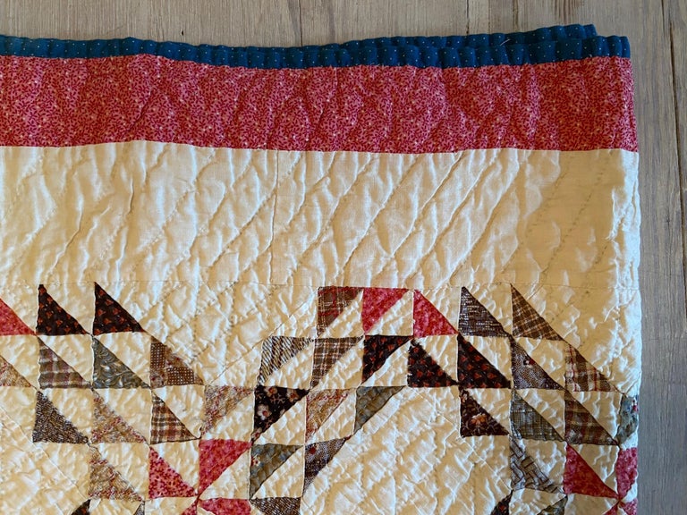 Vintage Patchwork Cotton Pastel coloured “Ocean Wave" Quilt, USA For ...