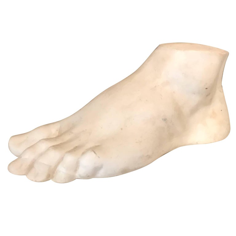 Vintage French Academic Patinated Plaster Foot at 1stDibs