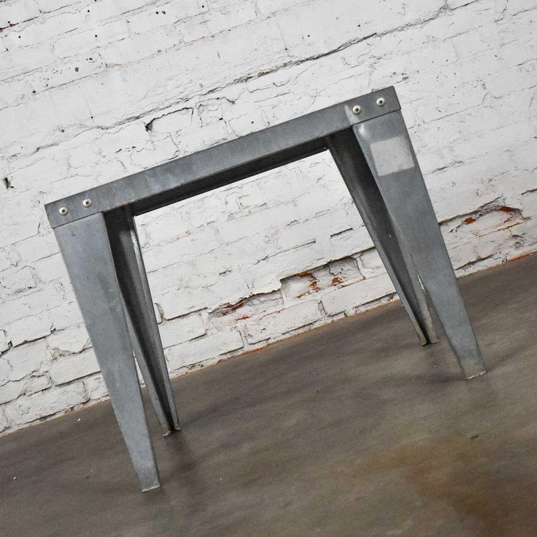 Vintage Patinated Galvanized Industrial Side or End Table at 1stDibs