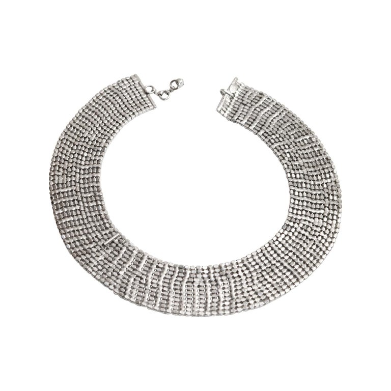 Vintage Pauline Trigere Diamante Wide Collar Necklace, circa 1980s For ...