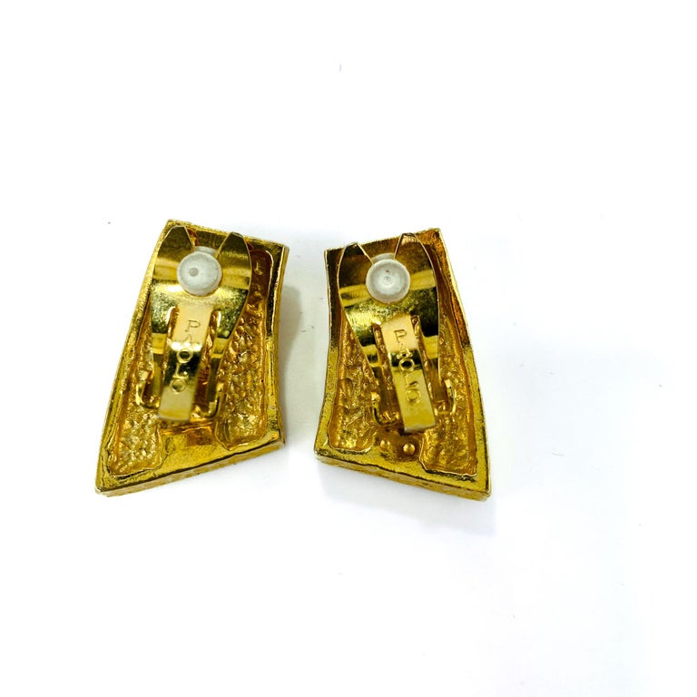 Vintage Paulo Gucci Clip On Earrings 1980s For Sale at 1stDibs
