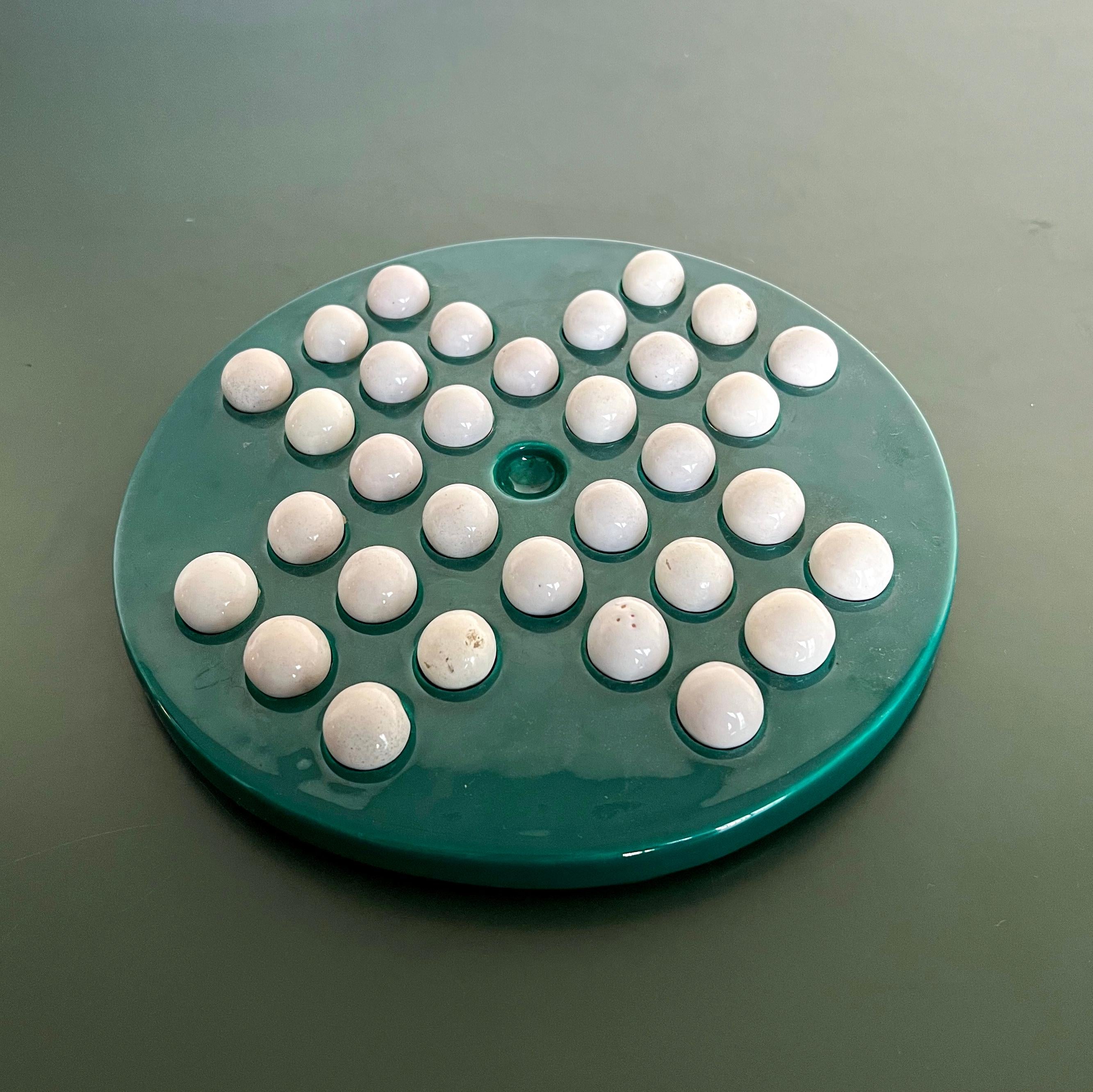 Vintage Italian Collectible Ceramic Table Game by Gabbianelli, Green ...