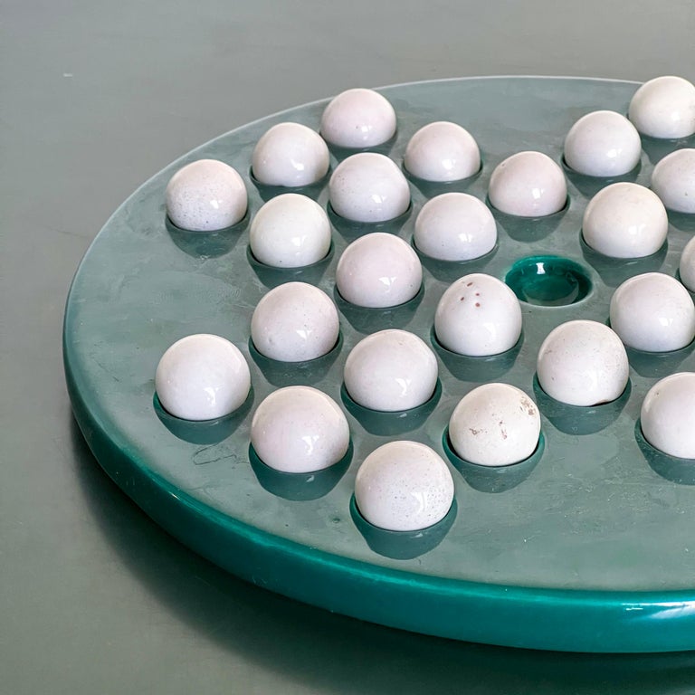 Vintage Peg Solitaire Table Game in Ceramic, by Ennio Lucini for ...
