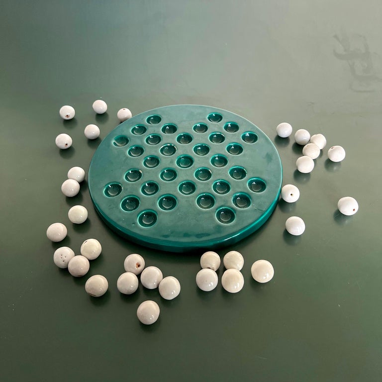 Vintage Peg Solitaire Table Game in Ceramic, by Ennio Lucini for ...