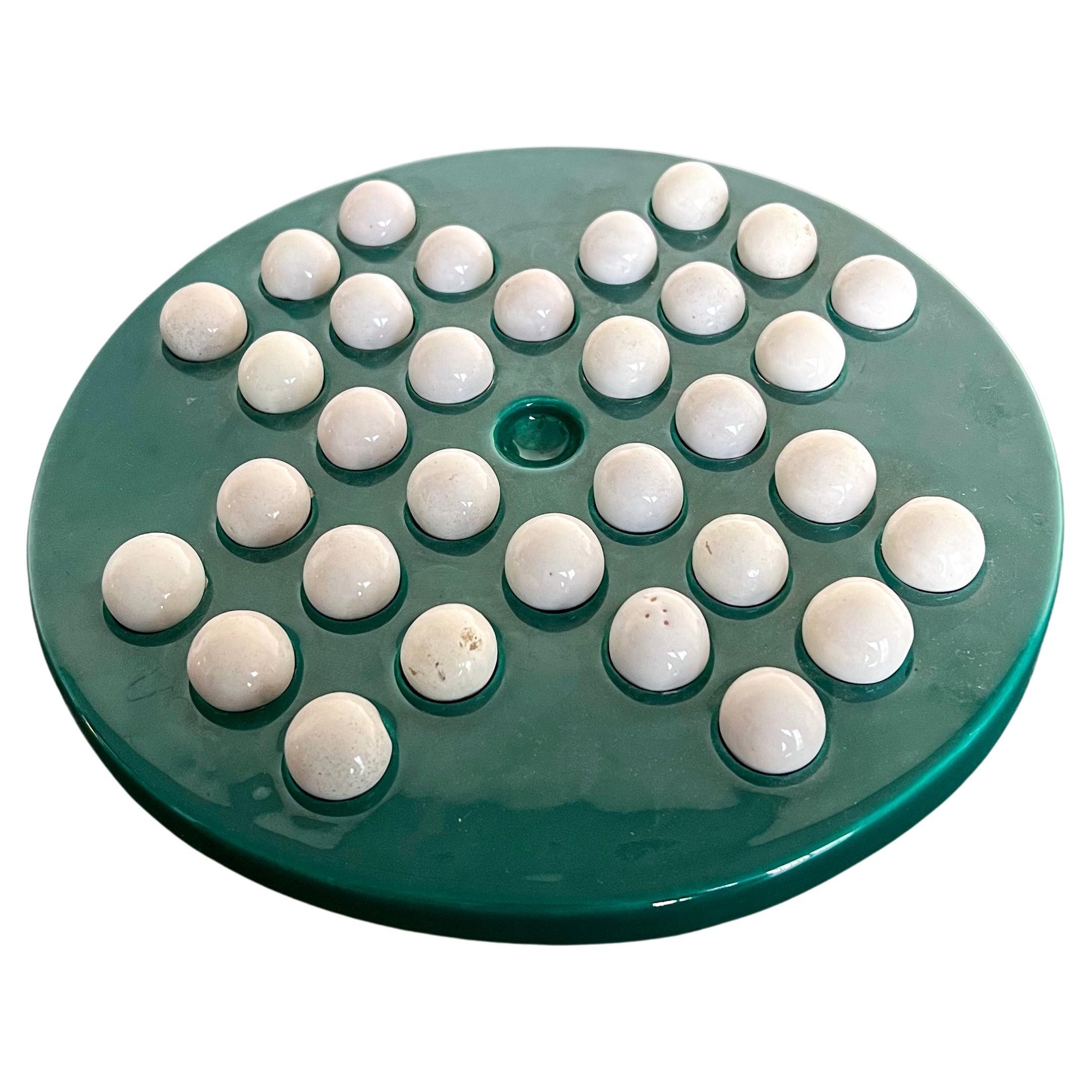Vintage Italian Collectible Ceramic Table Game by Gabbianelli, Green ...