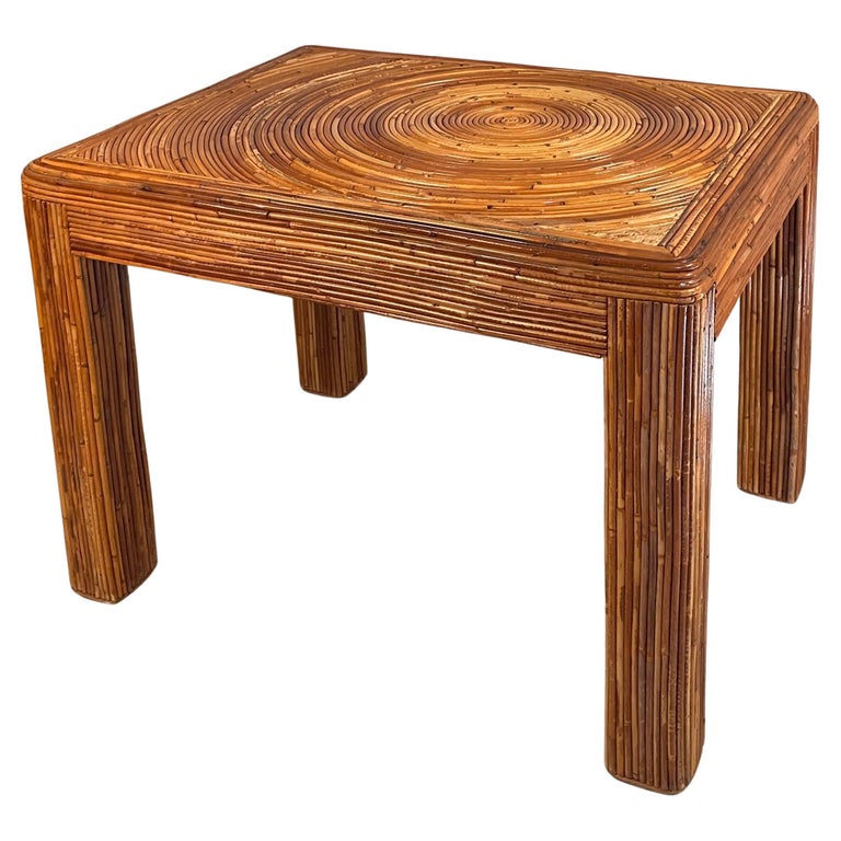 Vintage Pencil Reed Bullseye Table For Sale at 1stDibs