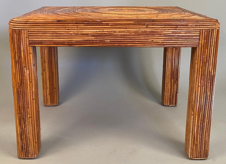 Vintage Pencil Reed Bullseye Table For Sale at 1stDibs