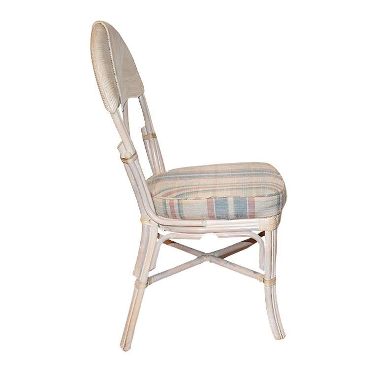 Vintage Pencil Reed Rattan Palm Dining Chairs after Gabriella Crespi, a ...