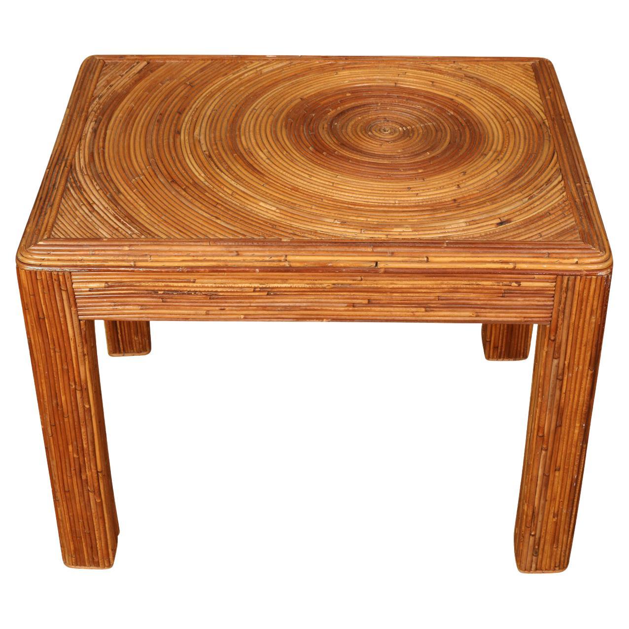 Art Deco Split Reed Side Table by Kaltex Fine Original Finish at 1stDibs
