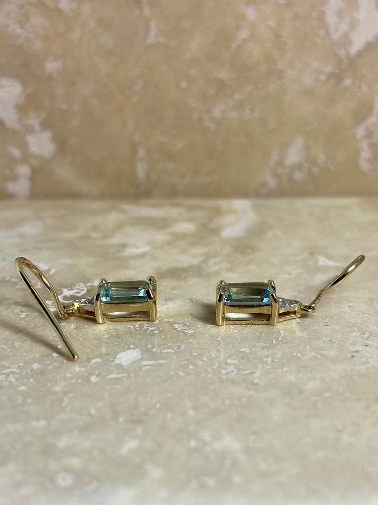 Vintage Pendant Earrings with Blue Topas For Sale at 1stDibs