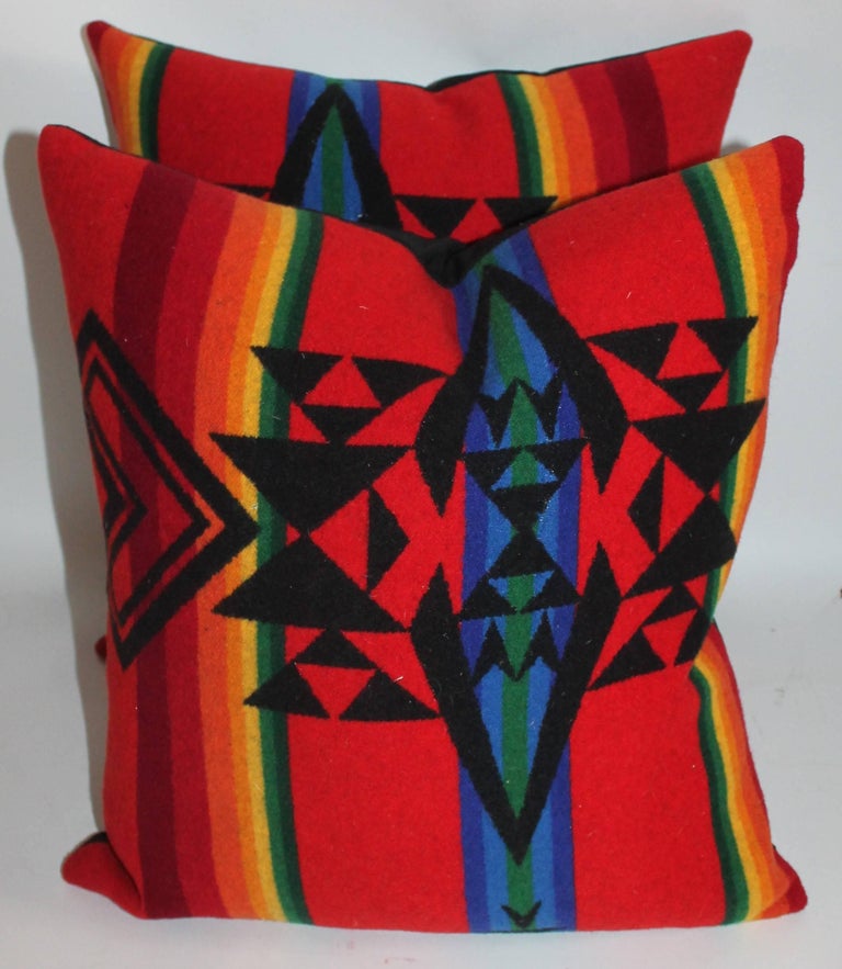 Vintage Pendleton Indian Design Camp Blanket Pillows, Pair at 1stdibs