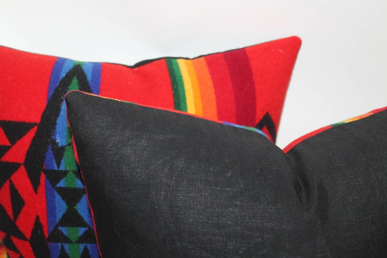 Vintage Pendleton Indian Design Camp Blanket Pillows, Pair at 1stdibs