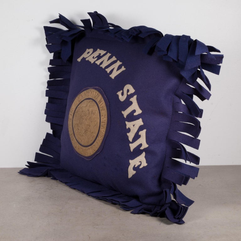 Vintage Penn State Pillow c.1940 For Sale at 1stDibs