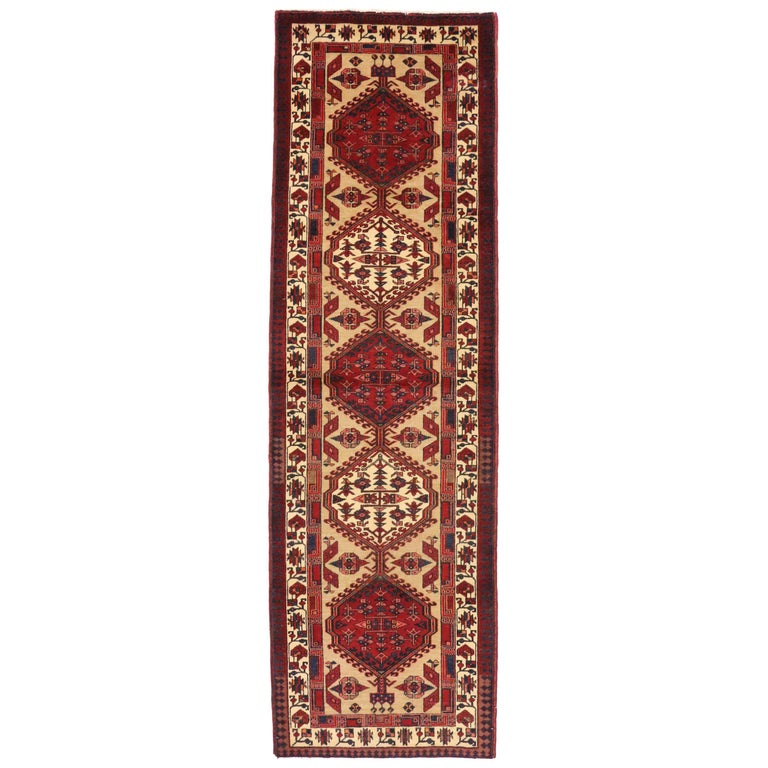 Vintage Persian Azerbaijan Runner, Tribal Style Hallway Runner For Sale ...