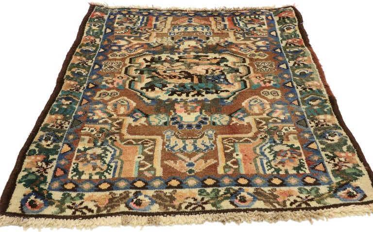 Vintage Persian Bakhtiari Accent Rug, Kitchen, Bath Mat, Foyer or ...