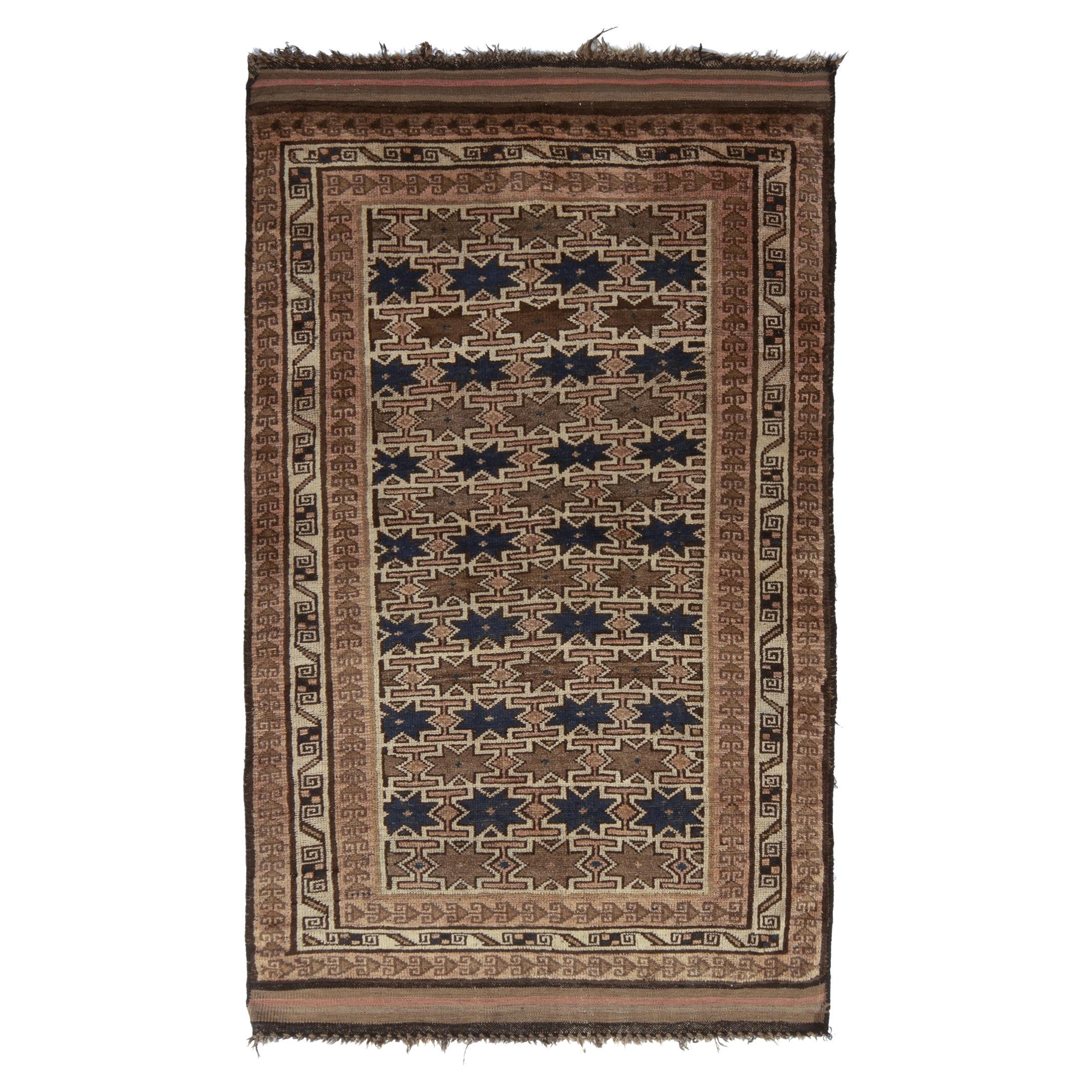 Antique Baluch Rug in Red and Beige-Brown Persian Tribal Pattern by Rug ...