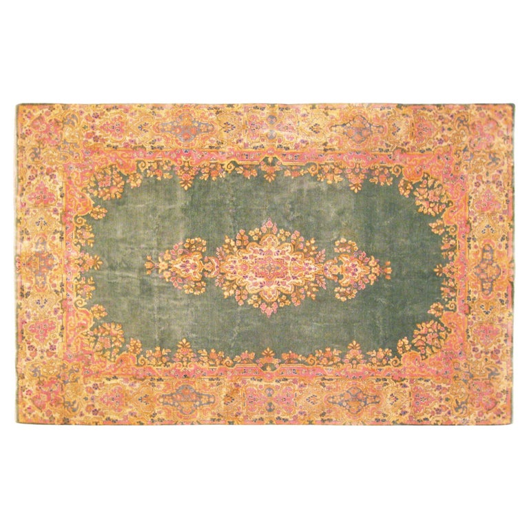 Vintage Persian Decorative Oriental Kerman Rug in Room Size For Sale at ...