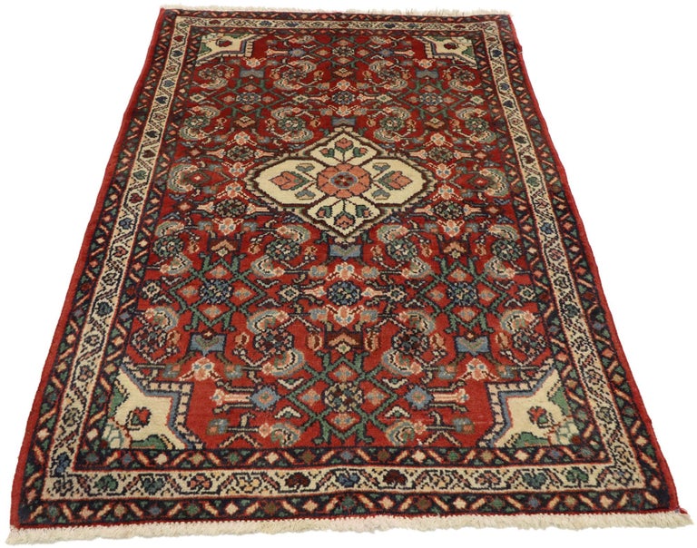 Vintage Persian Dergazine Hamadan Rug with Herati Pattern, Foyer or ...