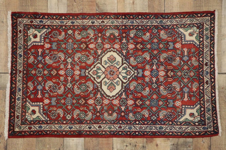 Vintage Persian Dergazine Hamadan Rug with Herati Pattern, Foyer or ...