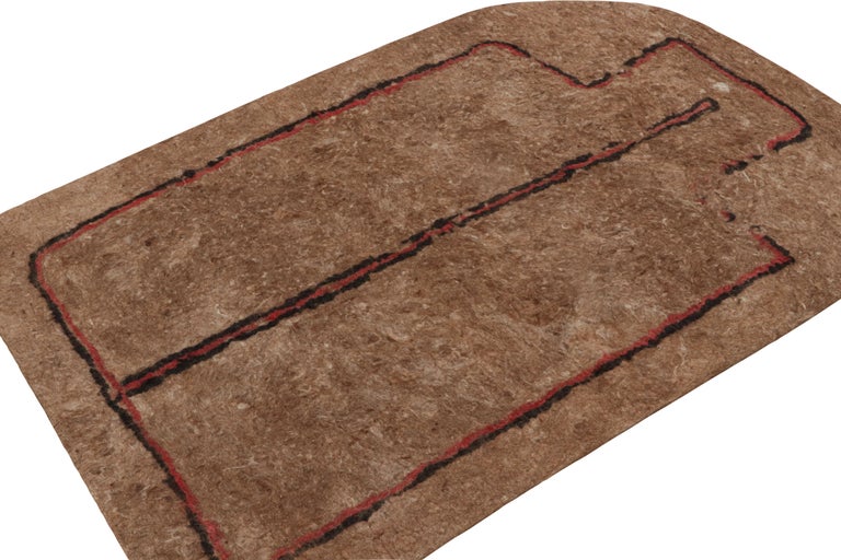 Vintage Persian Felted Rug in Brown with Geometric Pattern by Rug and ...