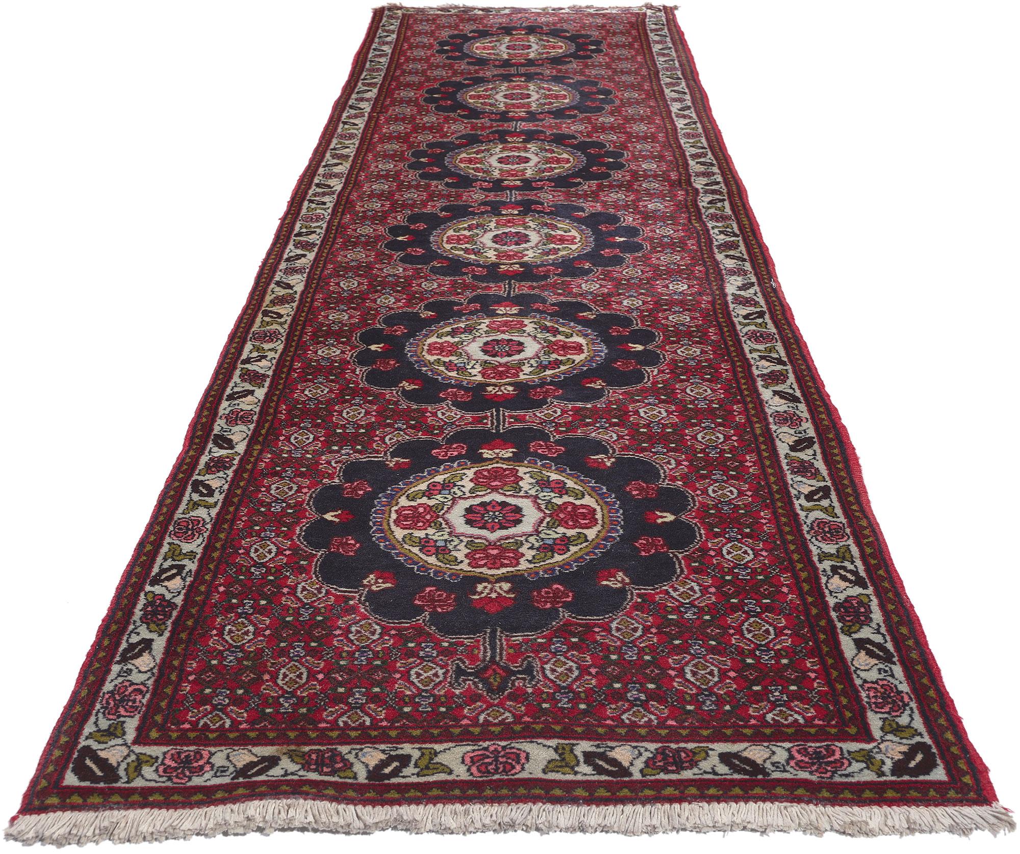 Vintage Persian Floral Bijar Rug For Sale at 1stDibs