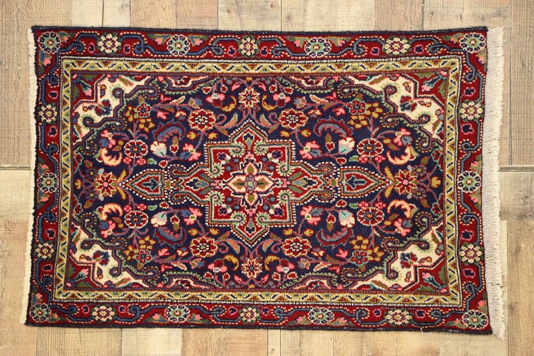 Vintage Persian Hamadan Accent Rug, Small Persian Rug For Sale at 1stDibs