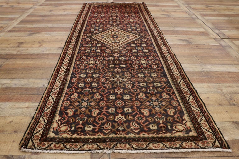 Vintage Persian Hamadan Hallway Runner with Rustic Arts and Crafts ...