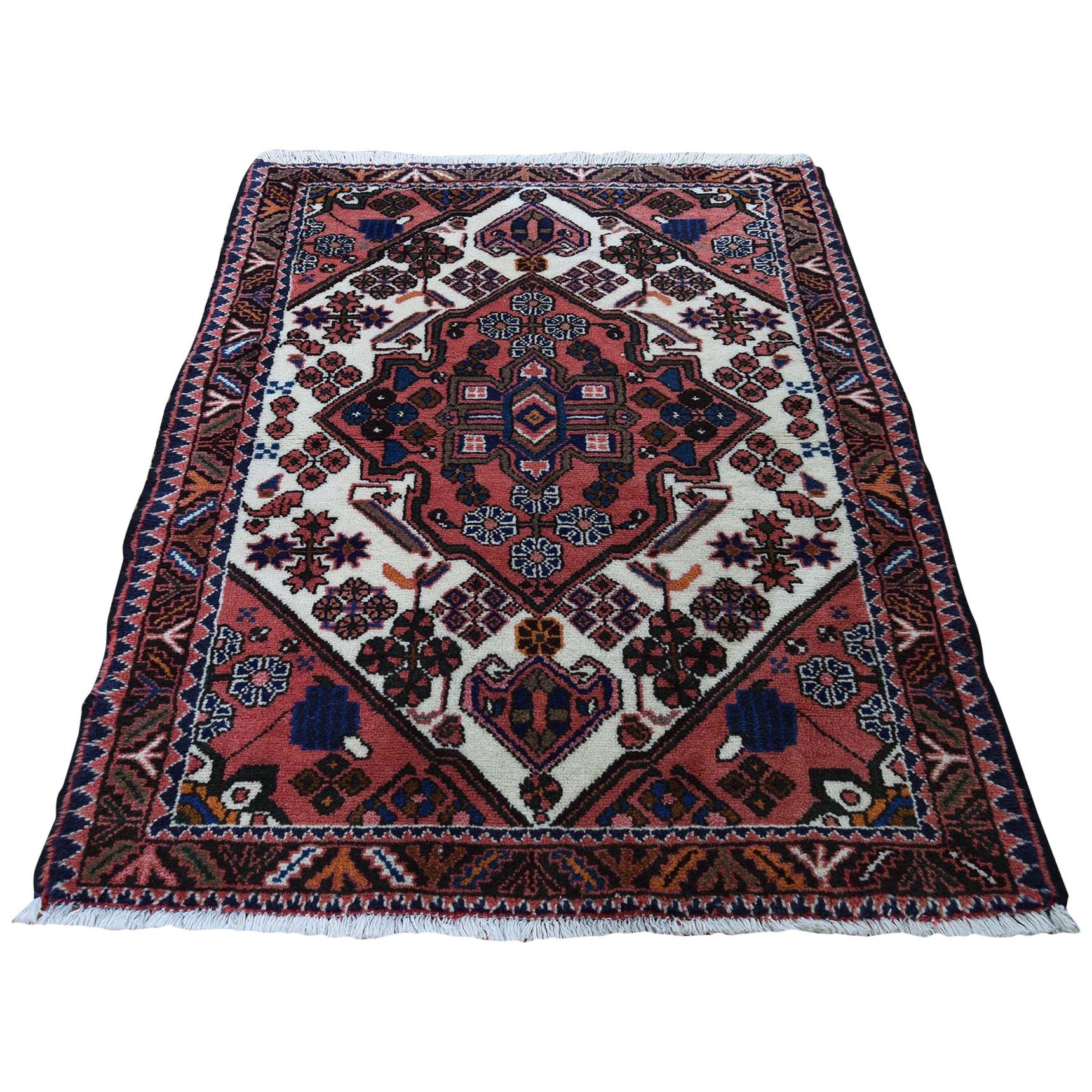 Persian Hamadan Pure Wool Runner Hand Knotted Oriental Rug For Sale at ...