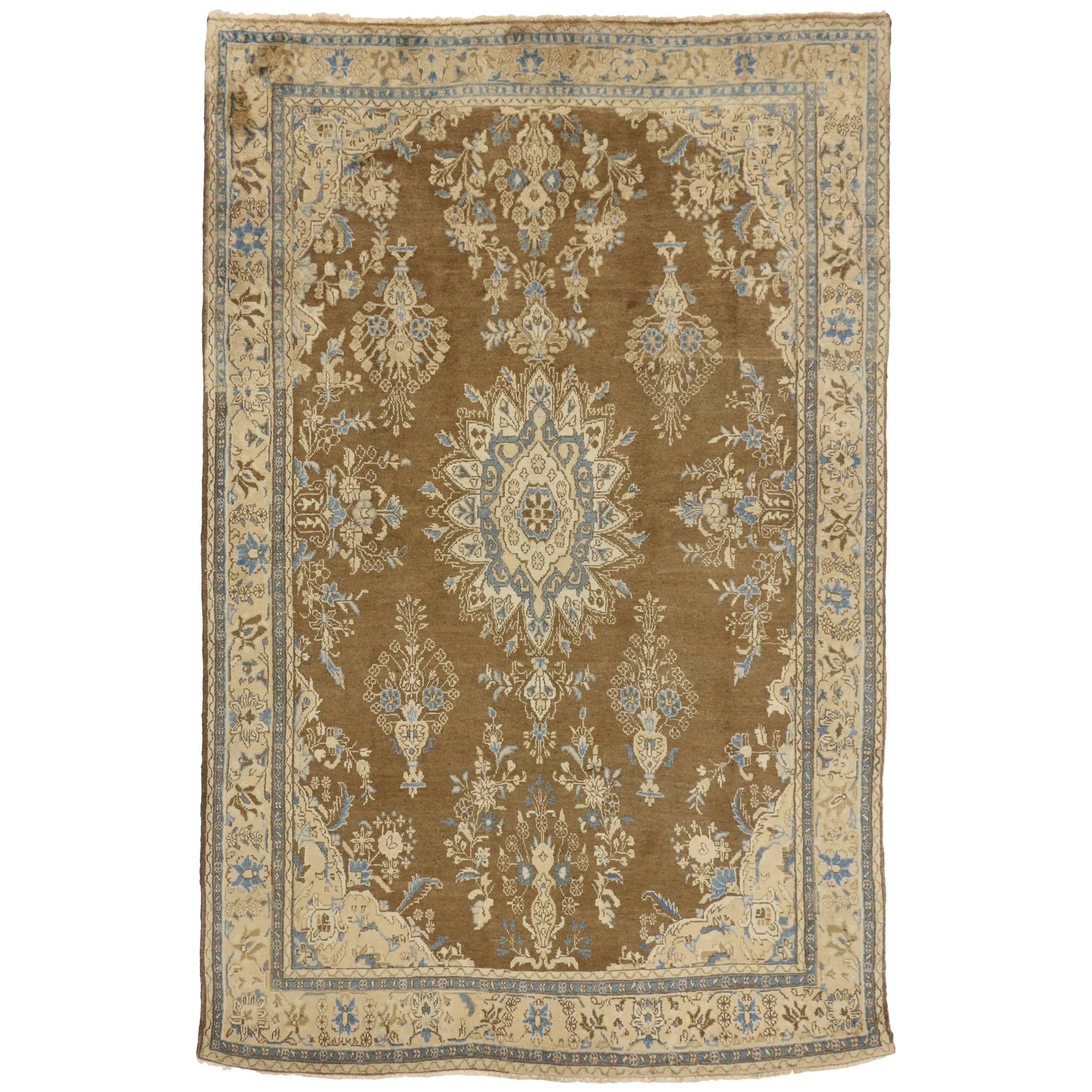 Vintage Persian Hamadan Rug with American Sarouk Style For Sale at 1stDibs