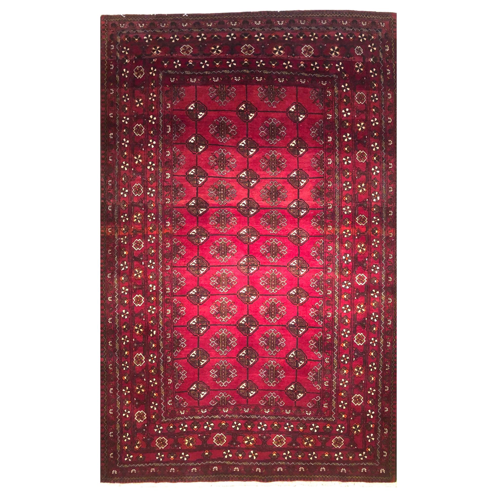 Vintage Persian Hand Knotted Red Tribal Elephant Print Baluchi Rug ...
