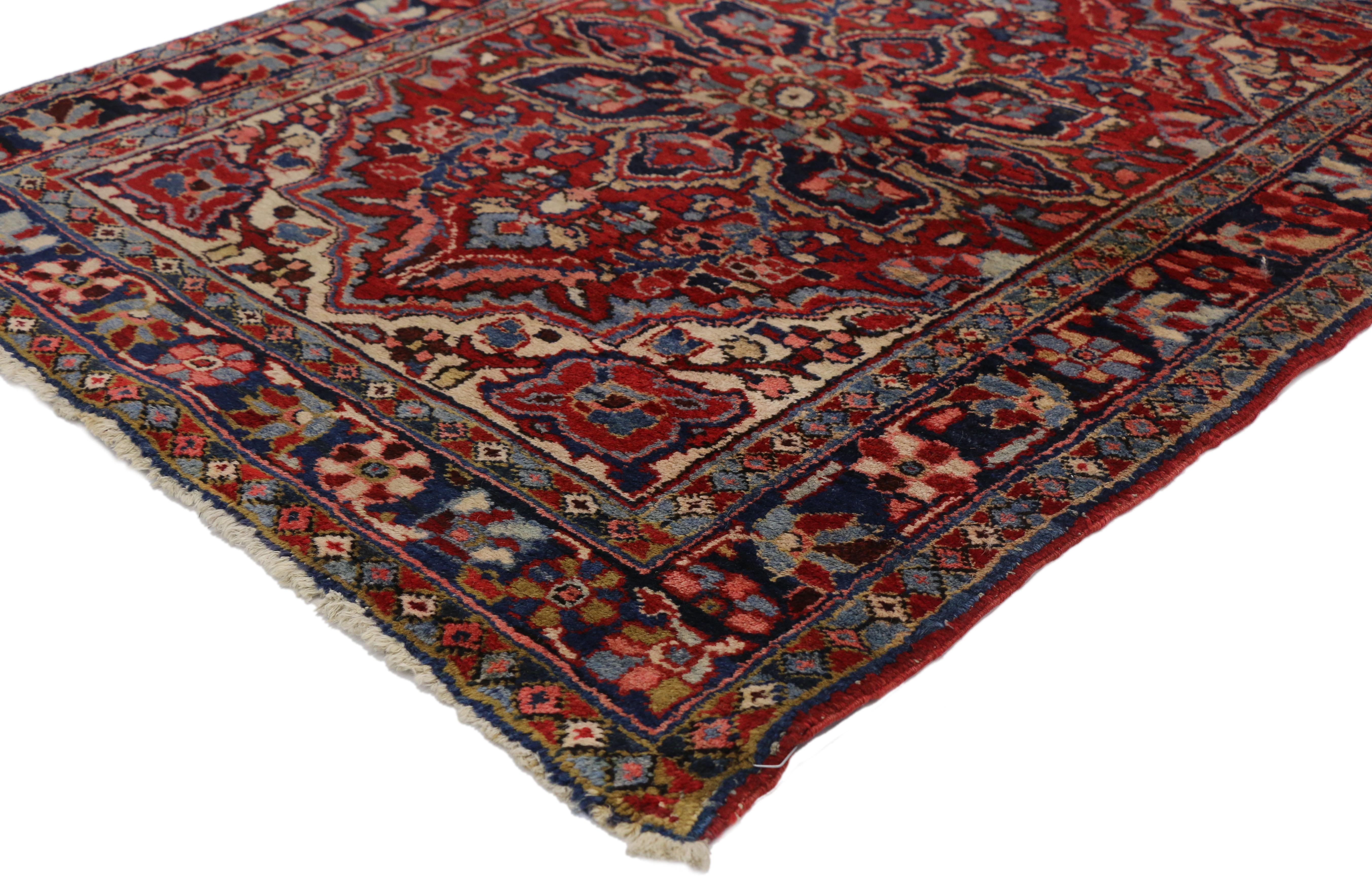 Vintage Persian Heriz Accent Rug with Federal American Colonial Style ...