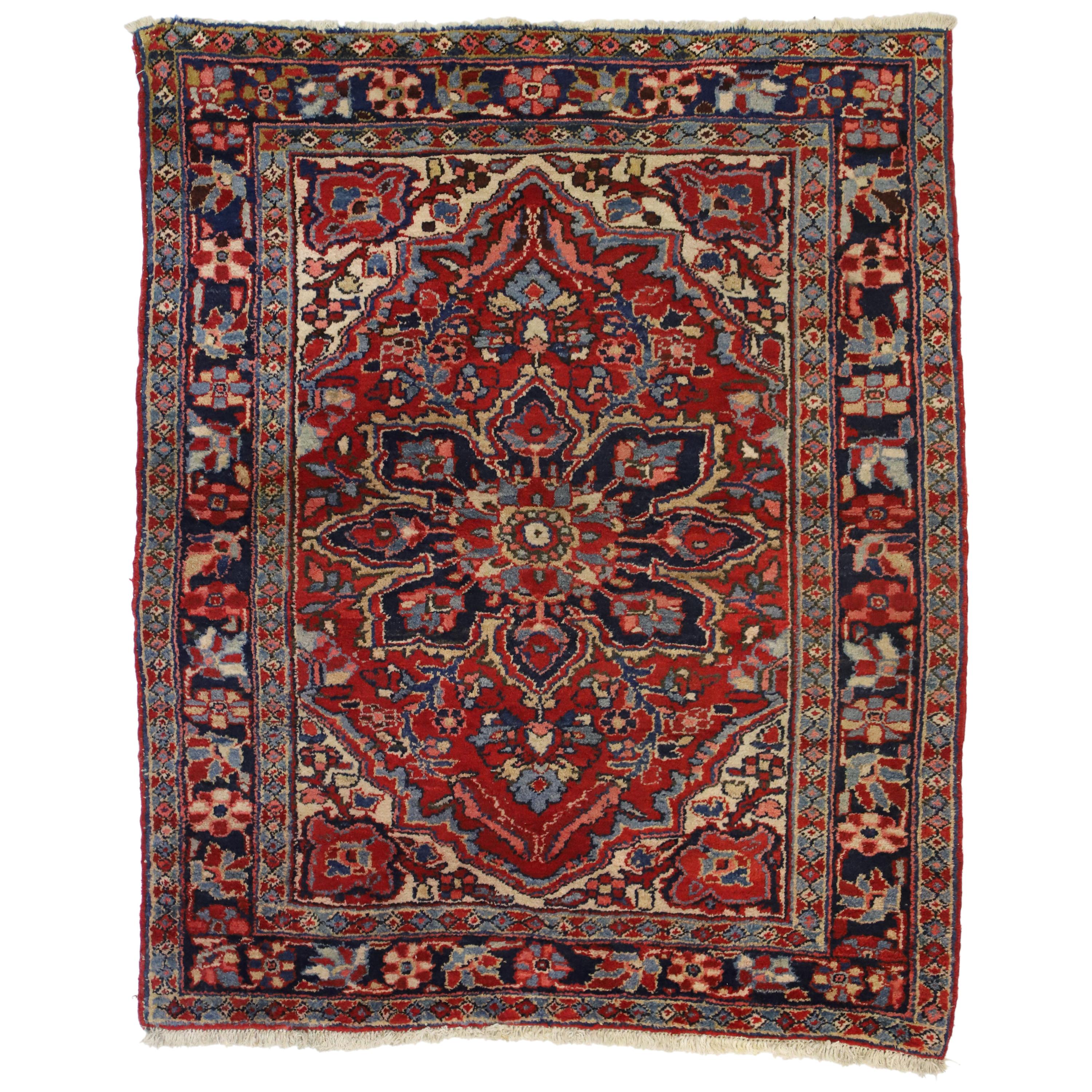 Vintage Persian Heriz Accent Rug with Federal American Colonial Style ...